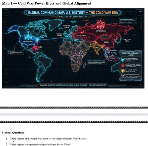 Cold War Geography Map Analysis Us History Map Skills Inquiry