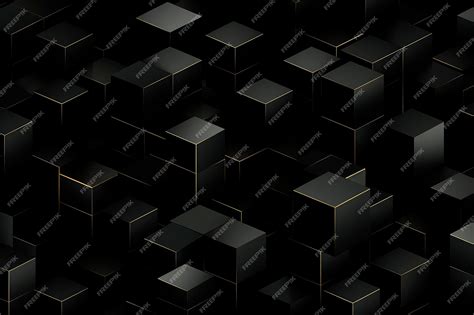 Premium Ai Image Free Vector Seamless 3d Geometric Cubic Pattern On A Black Background Design