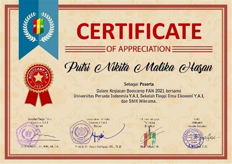 Putri Nikita Malika Hasan On Linkedin Certificate Bootcamp Bersama Pt
