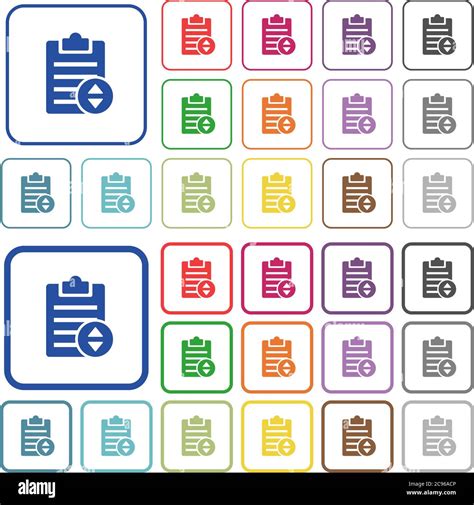 Adjust Note Priority Color Flat Icons In Rounded Square Frames Thin