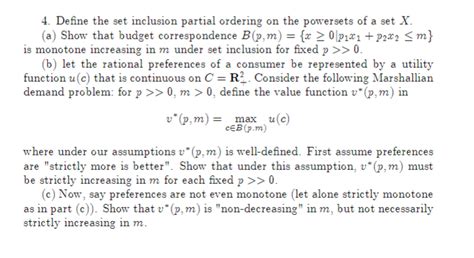 Solved 4 Define The Set Inclusion Partial Order SolutionInn