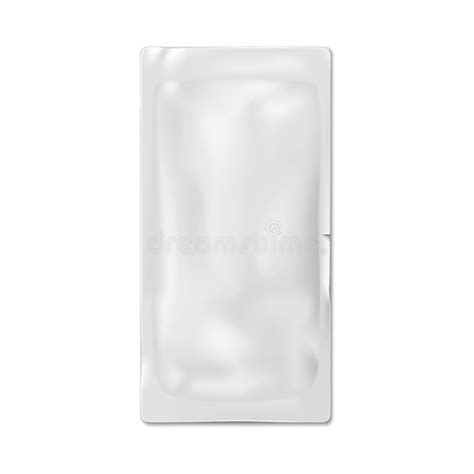 Blank White Sachet Packet With Single Tear Notch Vector Mock Up