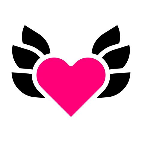 Heart Icon Solid Black Pink Style Valentine Illustration Vector Element And Symbol Perfect
