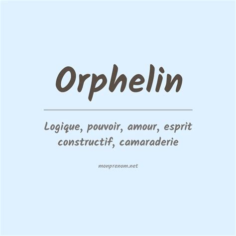 Signification Du Prénom Orphelin