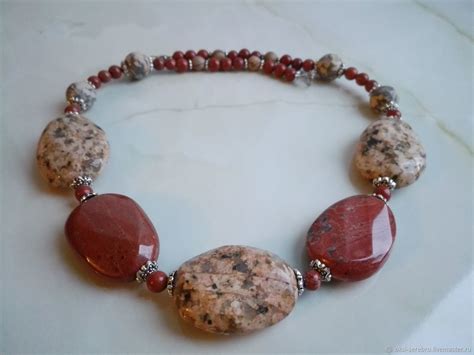 Бусы из камня яшма - 74 фото