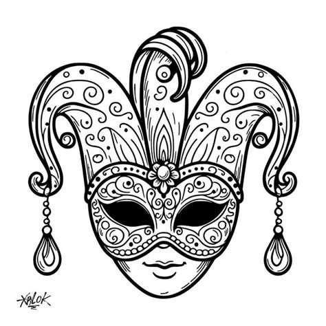 Dibujo De Una Máscara De Carnaval Para Colorear Mascaras Carnaval