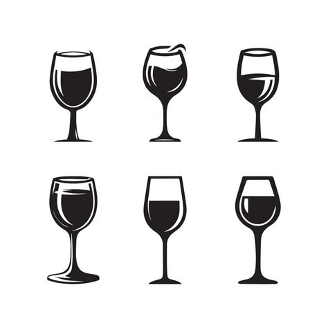 Wine Glass Logo Vector Set Template Wine Glass Logo Vector Set Of Elements Wine Glass Vector