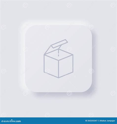 Box Icon White Neumorphism Soft Ui Design For Web Design Stock Vector Illustration Of