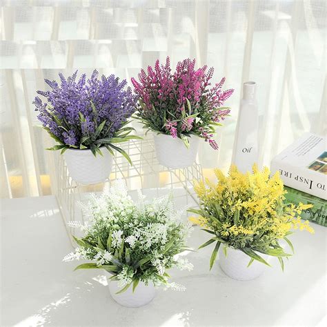 Вештачко Цвеќе Во Цреп Лаванда Homeideamk