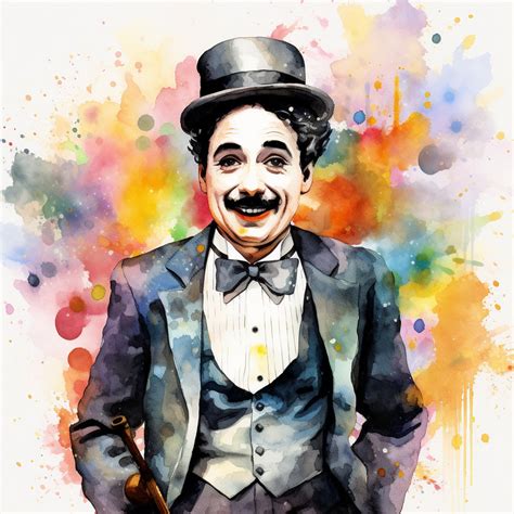 Watercolor Charlie Chaplin Png Clipart Digital Print 1915 The Tramp