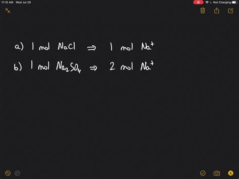 SOLVED How Many Moles Of Na Ions Are There In 1 Mole Of The Following Compounds A NaCl B