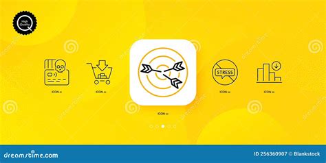 Stop Stress Cyber Attack And Decreasing Graph Minimal Line Icons For Web Application Printing