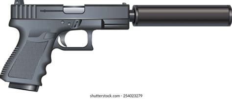 Pistol Silencer Stock Vector Royalty Free 254023279 Shutterstock