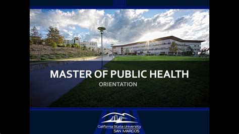 Csusm Master Of Public Health Mph Orientation Youtube