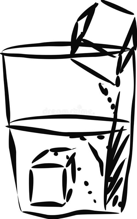 Glass Of Water With Ice Cubes Stock Vector Illustration Of Vodka Vector