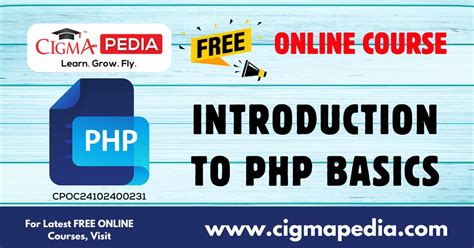 Introduction To Php Basics Free Online Course Cigma Pedia