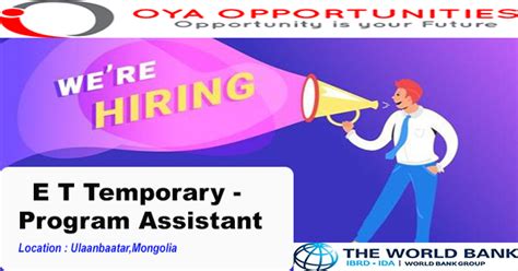 E T Temporary Program Intern Assistant At Mongolia Oya