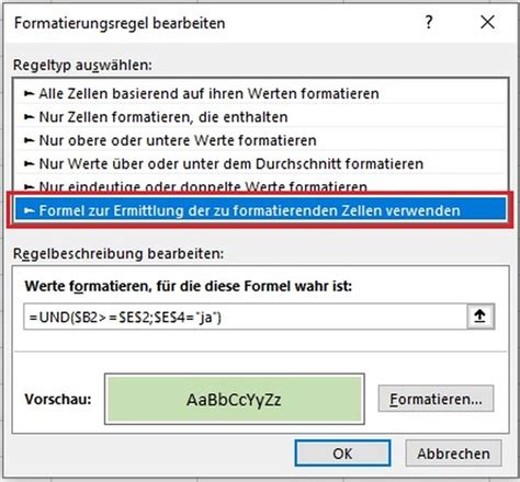 Excel Bedingte Formatierung Ein Und Ausschalten Pcs Campus