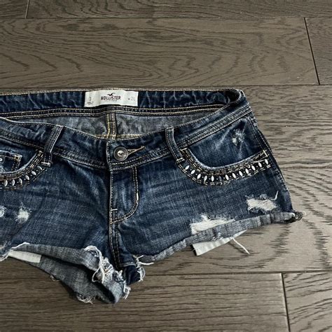 Vtg Y2k Hollister Micro Shorts Sz 3 Denim Low Rise Depop