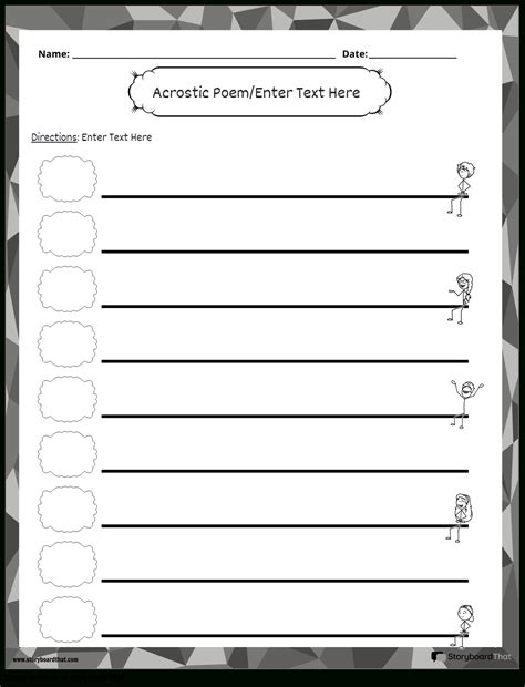 Free Printable Acrostic Poem Template Template Samples