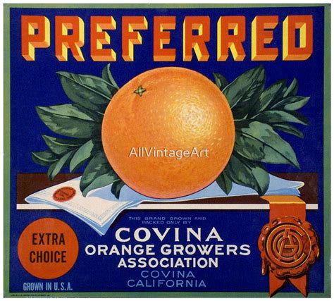 Vintage Fruit Crate Label 1930 Oranges By Allvintageart Redbubble