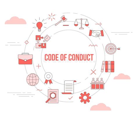 Code Of Conduct Concept For Infographic Template Banner With Four Point List Information Stock