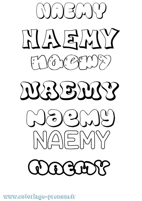 Coloriage Du Prénom Naemy à Imprimer Ou Télécharger Facilement