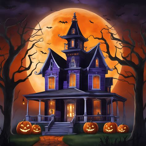 Download Ai Generated Halloween Haunted House Royalty Free Stock