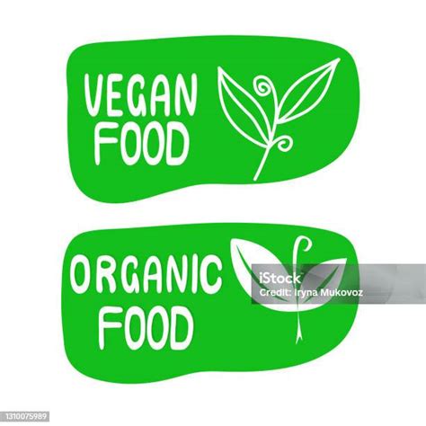 유기농 비건 식품 라벨 녹색 잎 채소 유기 아이콘 건강 에코 유기농 야채 로고 벡터 플랫 일러스트레이션 100퍼센트에 대한 스톡 벡터 아트 및 기타 이미지 Istock