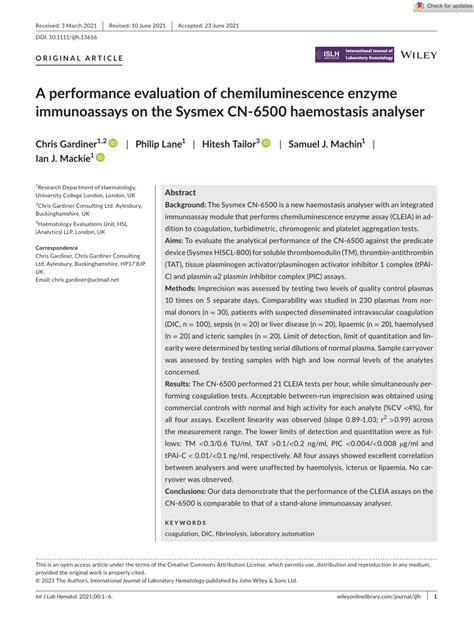 Pdf A Performance Evaluation Of Chemiluminescence Enzyme Immunoassays