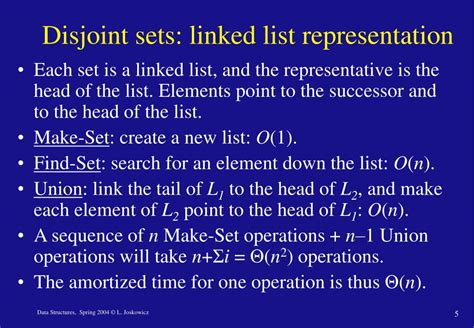Ppt Data Structures Lecture Union Find On Disjoint Sets Powerpoint Presentation Id