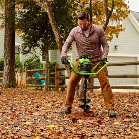 Greenworks 1 Man Auger Powerhead With 8 In Bit S Included Battery And Charger Not Included