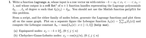 i write a function lagrange m whose input is a row