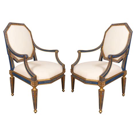 Pair Of Italian Neoclassical Chairs For Sale At 1stdibs Italian