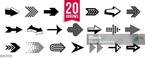 Diverse Arrow Cursors Vector Set Different Shapes Styles And Concepts Arrows Single Color