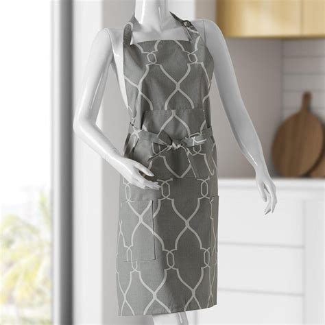 Aiden Grey Geometric Printed Cotton Apron