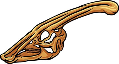Premium Vector Parasaurolophus Dinosaur Skull Fossil
