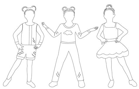 Niños Bailando Bosquejo Contorno Vector Aislado Vector Premium