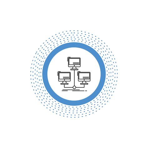 Database Distributed Connection Network Computer Line Icon Vector