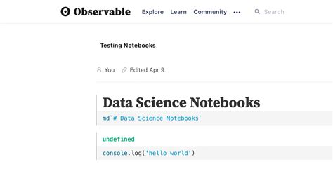 Observable Data Science Notebooks