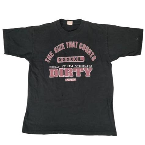 Vtg 90s The Size That Counts Sex Funny Comedy Tee L Grunge Skater Y2k