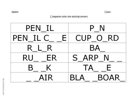 Classroom Objects Spelling Creative English Esl Worksheets Pdf And Doc