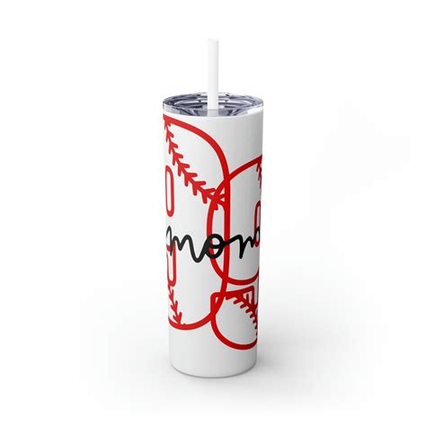 Baseball Mom 99 Skinny Tumbler With Straw 20oz Etsy
