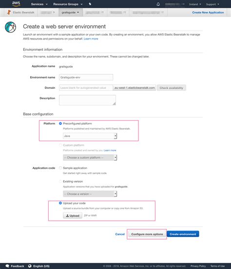 deploy to aws elasticbeanstalk grails guides grails framework