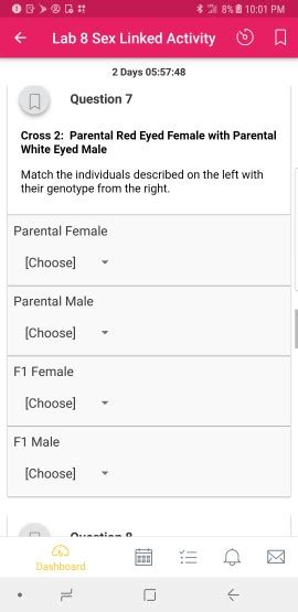 solved 8 10 01 pm lab 8 sex linked activity s 2 days