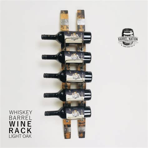 Barrel Stave Wine Rack Wooden Wall Mounted Wine Rack Reclaimed Wine