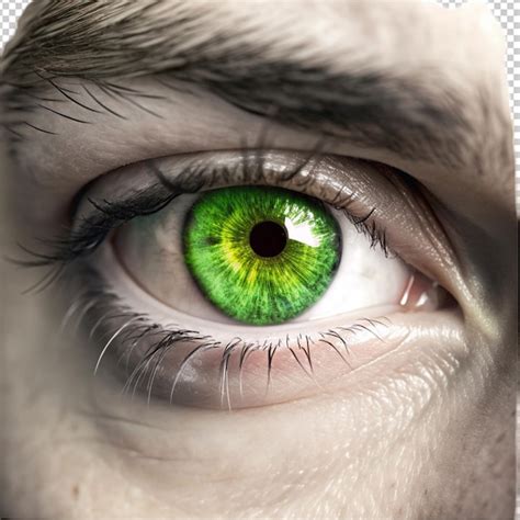 Macro Shot Of An Eye With Green Iris And Integrated Technology