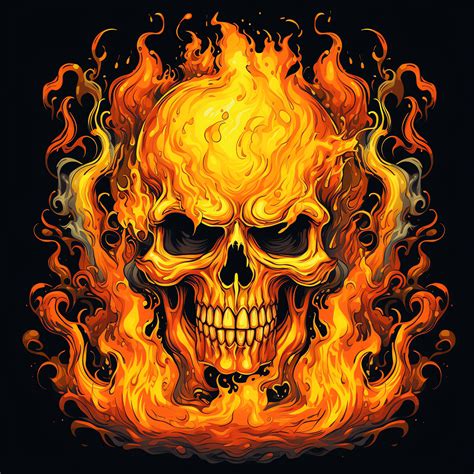 Flaming Skull Png Clipart 40 High Quality Png Instant Download