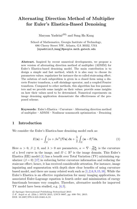Pdf Alternating Direction Method Of Multiplier For Eulers Elastica