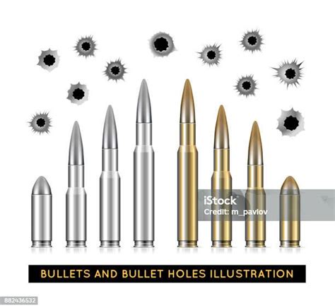 총알과 총알 구멍 벡터 일러스트 레이 션 M1 개런드 소총에 대한 스톡 벡터 아트 및 기타 이미지 M1 개런드 소총 검은색